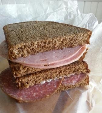 Sandwiches in Waxed Paper-German School Lunch in an American Cafeteria ...