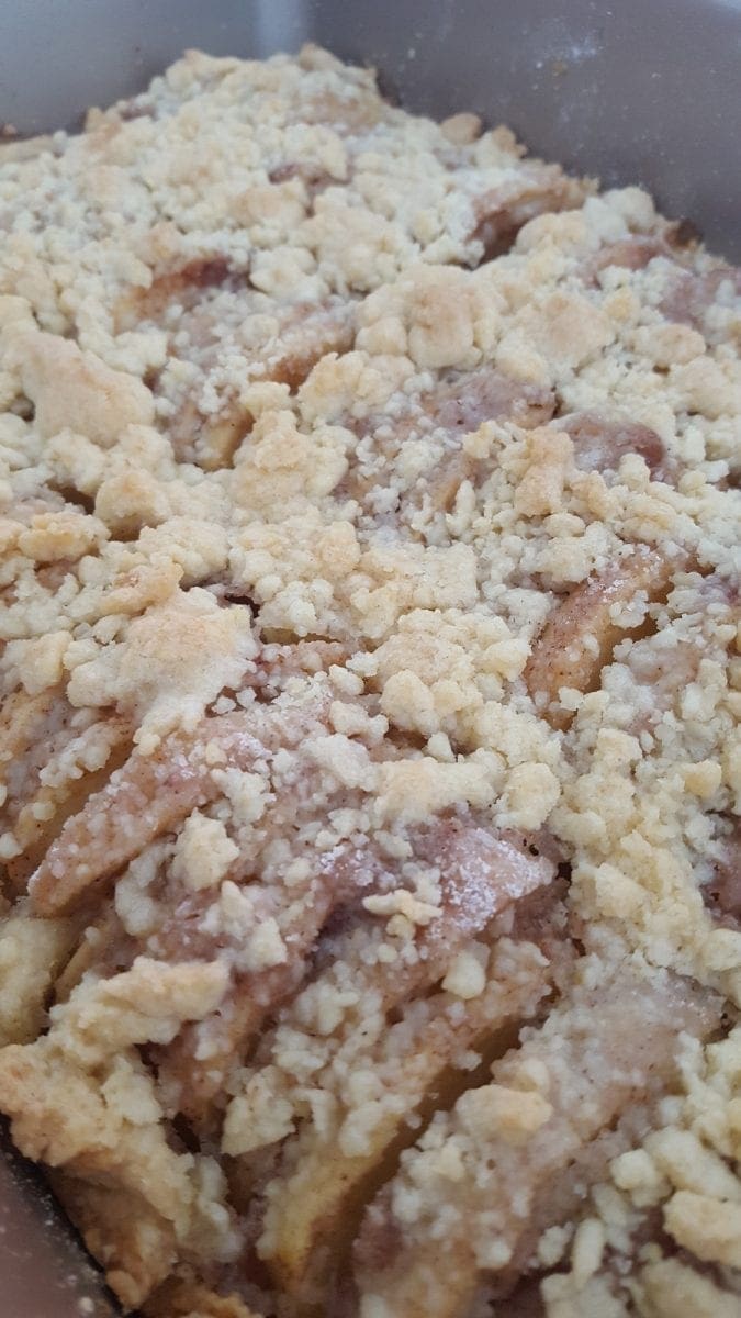 Recipe for Apple Streusel Cake -A German Style Cake in an American Pan