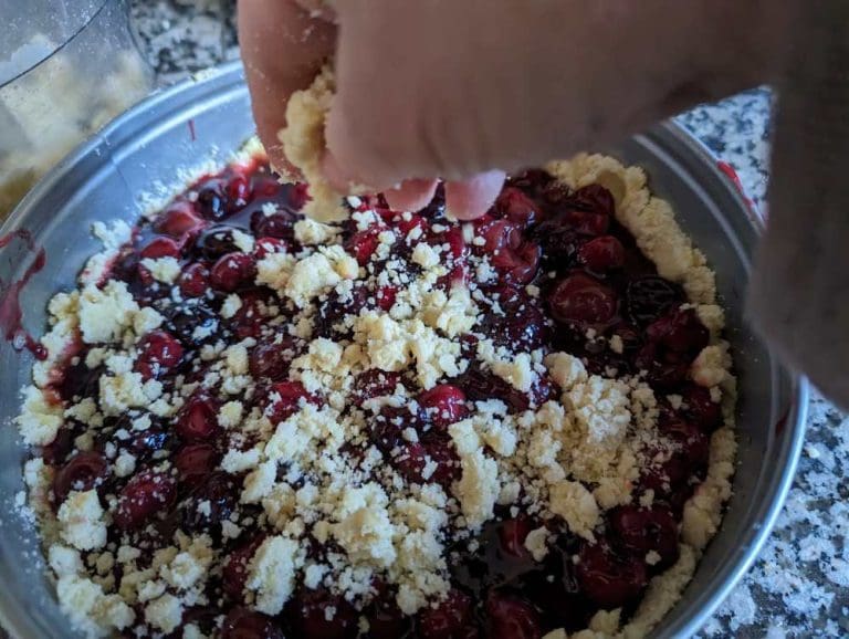 Mom's German Cherry Streusel Cake Recipe
