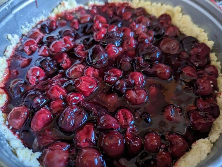 Mom's German Cherry Streusel Cake Recipe