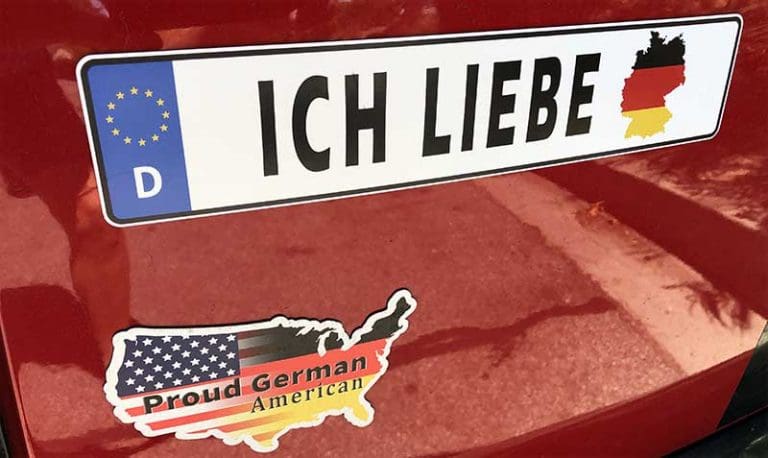 Ich Liebe Deutschland License Plate Sticker | A German Girl in America